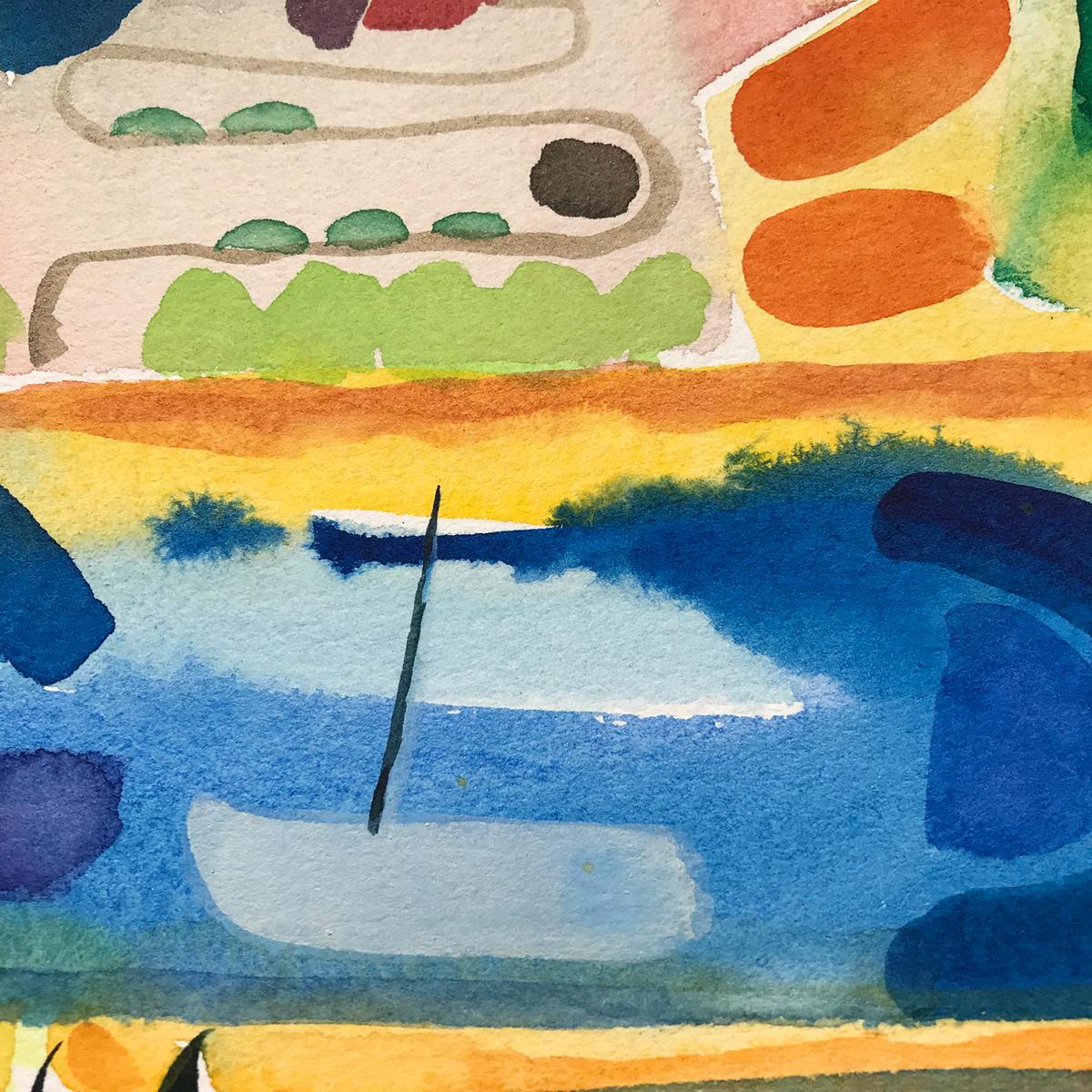 Kurt Herrmann - "Lake Arbutus" Watercolor Painting -travel, bold ...