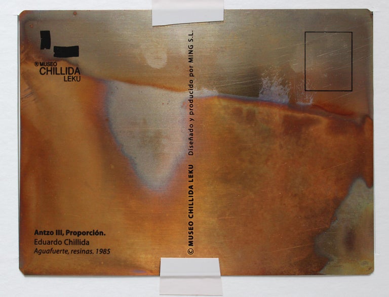 Eduardo Chillida - Antzo III, Proporción vintage copper postcard For ...