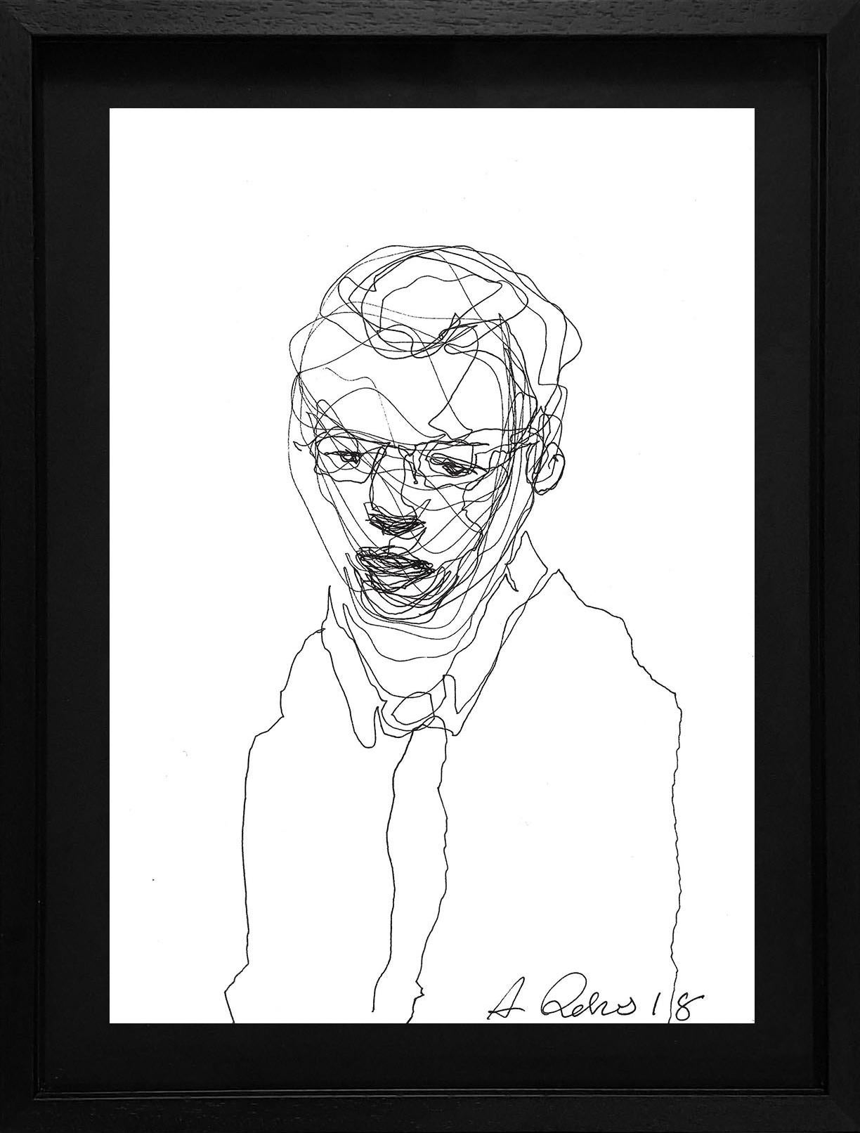 Josep Grau-Garriga - Self Portrait, 1970's Ink Drawing, Josep Grau ...