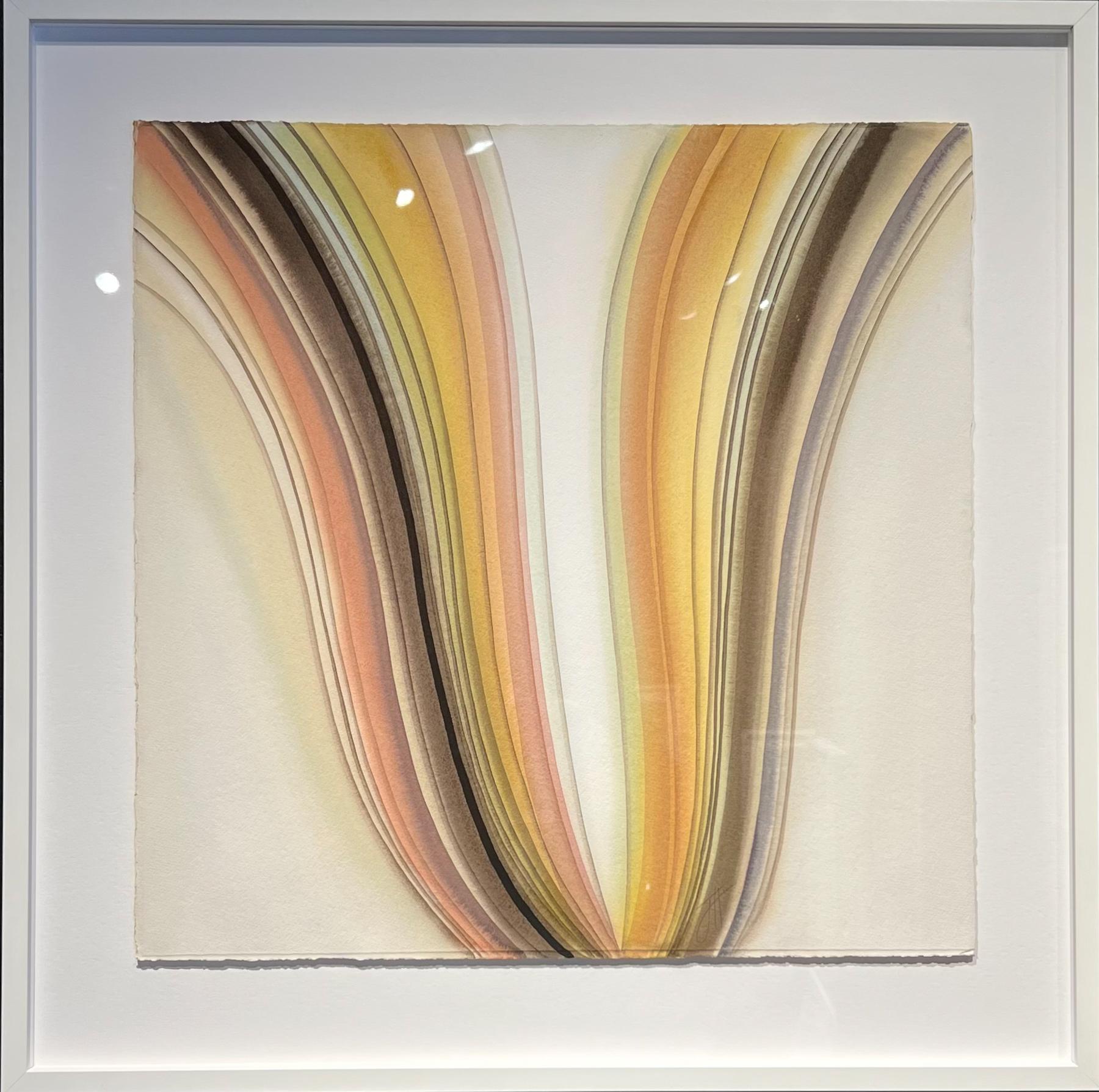 Jan Heaton - Renewal 6, Abstract Contemporary Brown and Orange ...