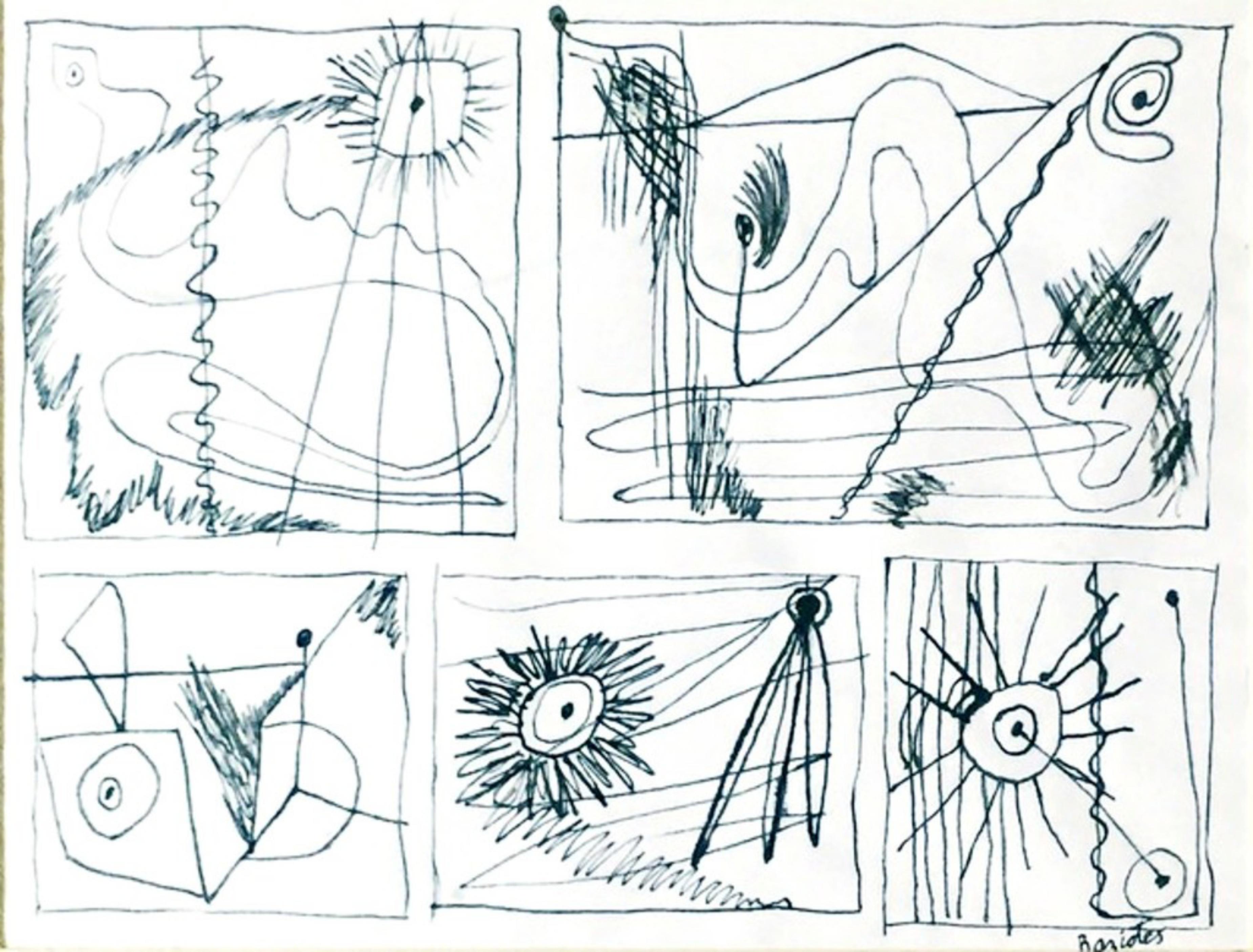 William Baziotes - Dibujo expresionista abstracto (con COA de Baziotes ...