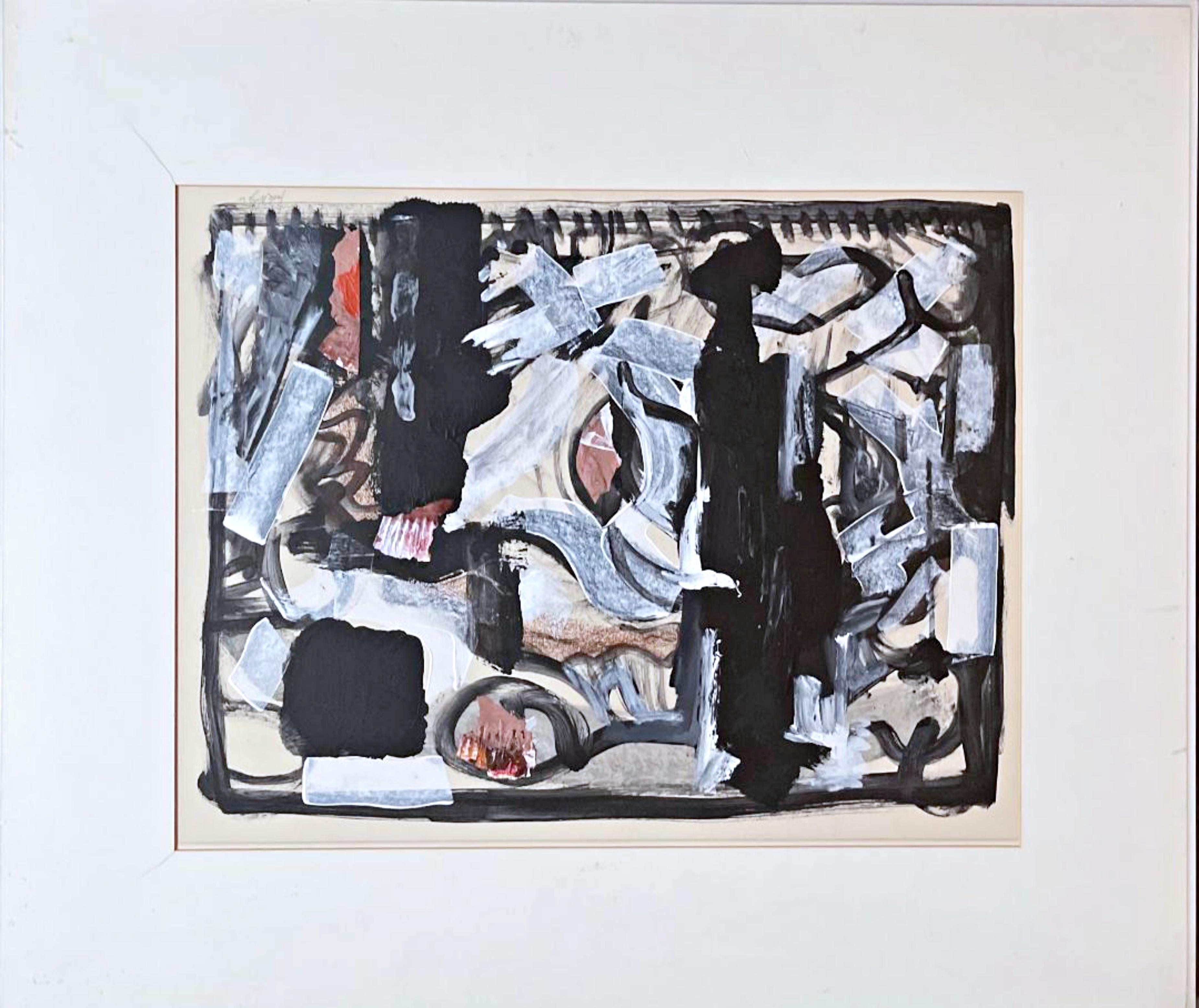 Jack Wolfe - Mid century Modern 1960s Abstract Expressionist painting by renowned artist For ...