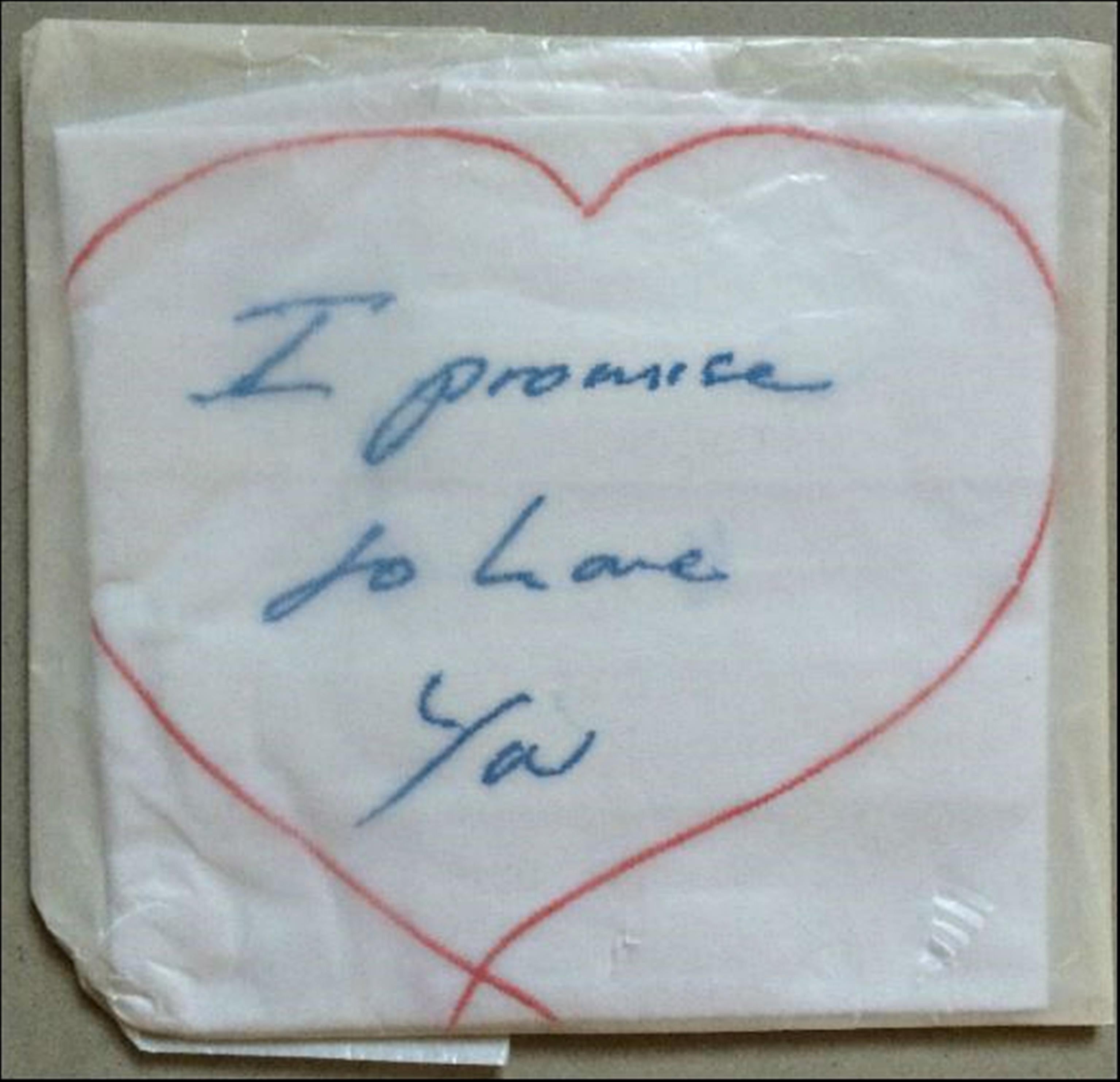Tracey Emin - I Promise to Love You (embroidered handkerchief with hand ...