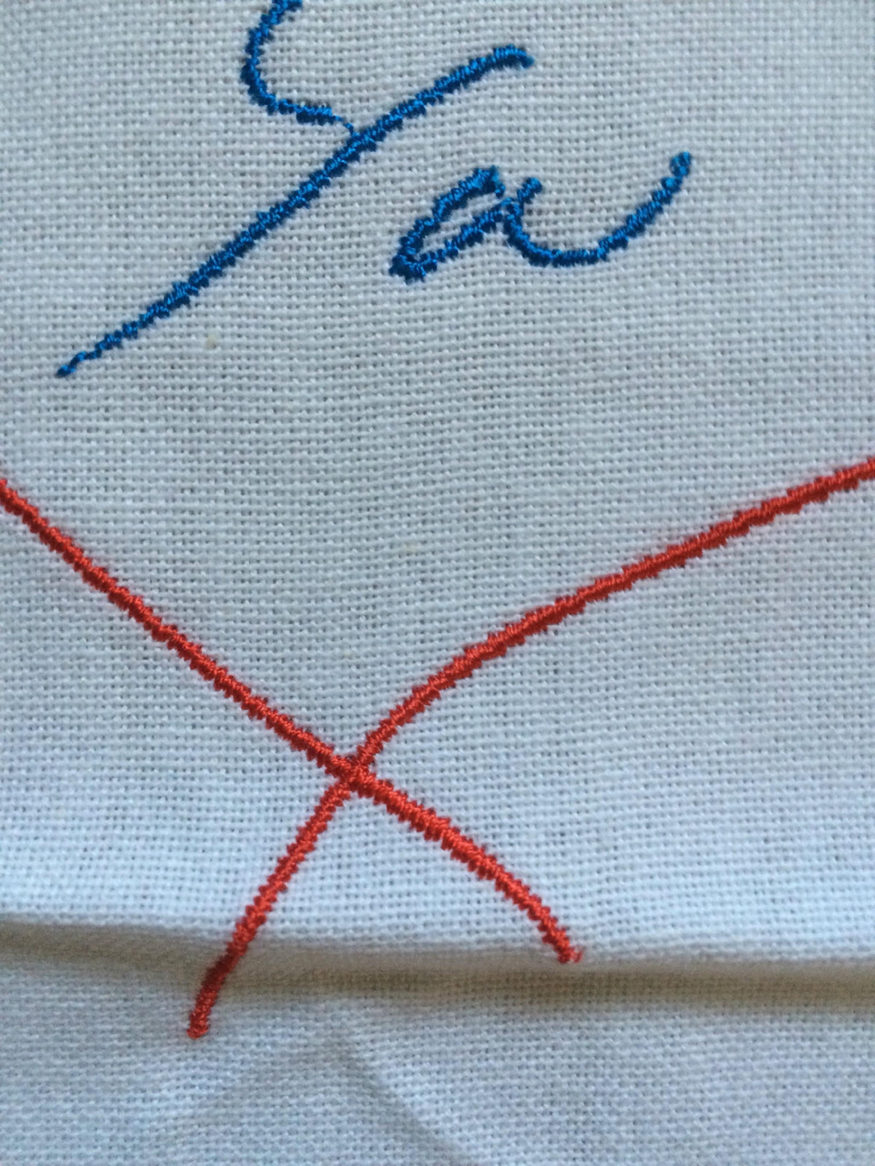 Tracey Emin - I Promise to Love You (embroidered handkerchief with hand ...