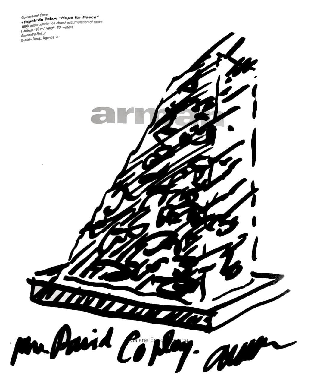 Arman - Arman, Hope for Peace, signed drawing of famed Espoir de Paix ...