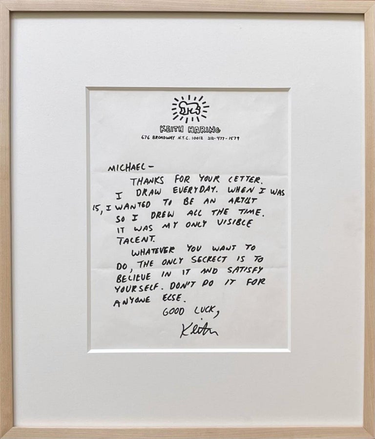 Keith Haring - Unique, historic handwritten and hand signed letter to ...