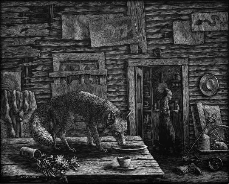 Kate Samworth - Untitled (Fox on a Table) For Sale at 1stDibs