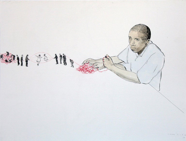 Simon Vith - Roter Faden / Red Thread For Sale at 1stDibs