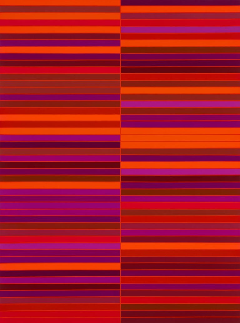 John Guthrie - "Wave Jumper" Contemporary Geometric Painting in Orange ...