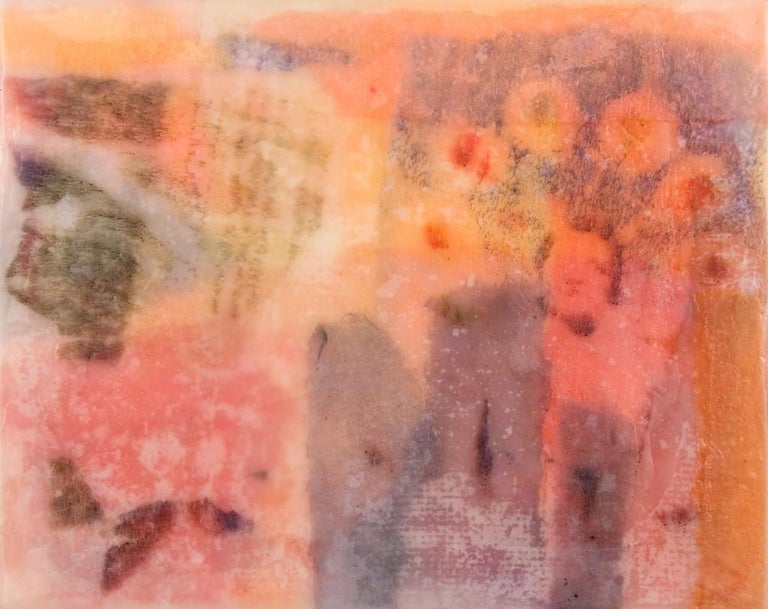 Deborah Winiarski - "Flew in on Bees" Mixed-Media Painting in Purple ...