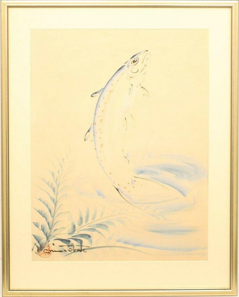 Chiura Obata - "Jumping Trout," Chiura Obata, Fish, Japanese-American ...