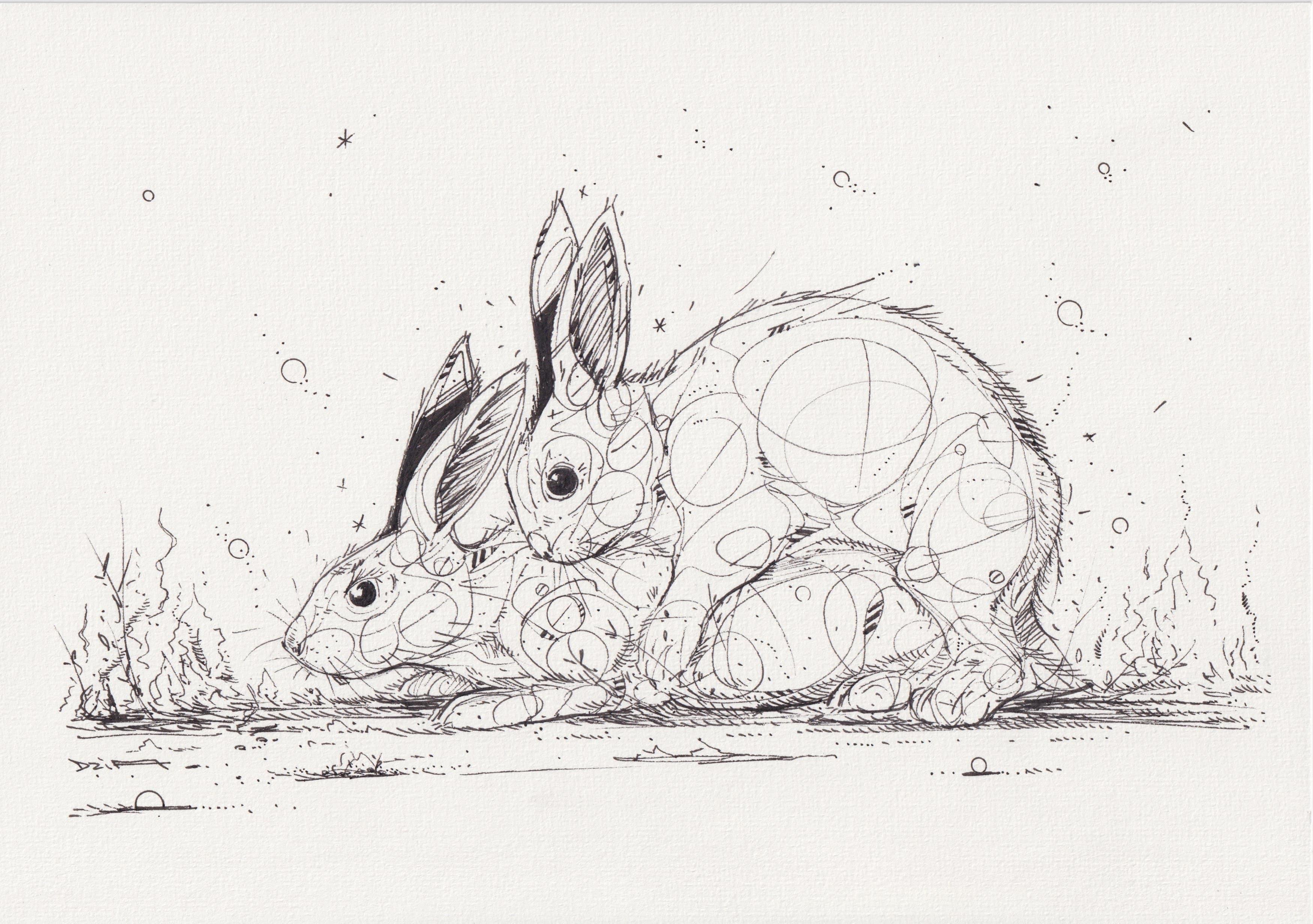 Dzia - Animal ink drawing by Belgian artist Dzia: T-Rex blazing For ...