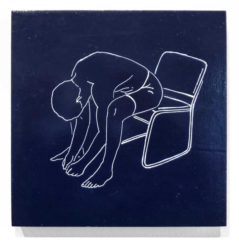 Zac Hacmon - "Circulation", Figurative Painting, Minimalist, Line Work ...