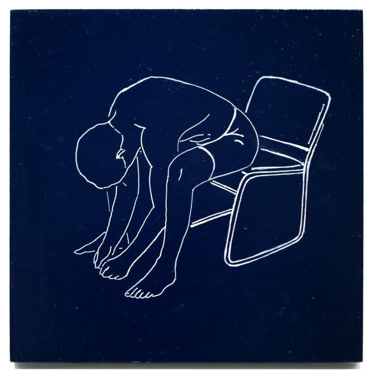 Zac Hacmon - "Circulation", Figurative Painting, Minimalist, Line Work ...