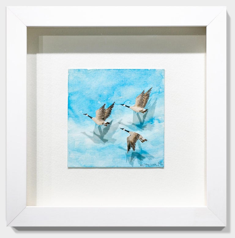 Nayan and Vaishali - "Canada geese" Paper and Watercolor, Animal ...