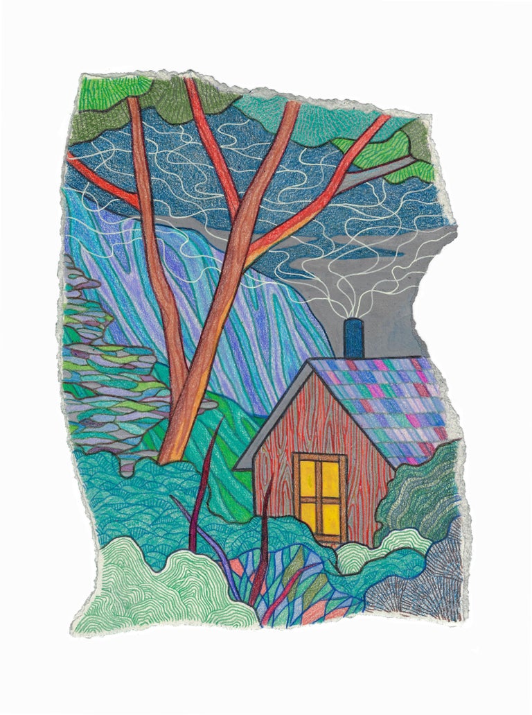 Tom Jean Webb - A Home For Feeling, dessin de paysage abstrait ...
