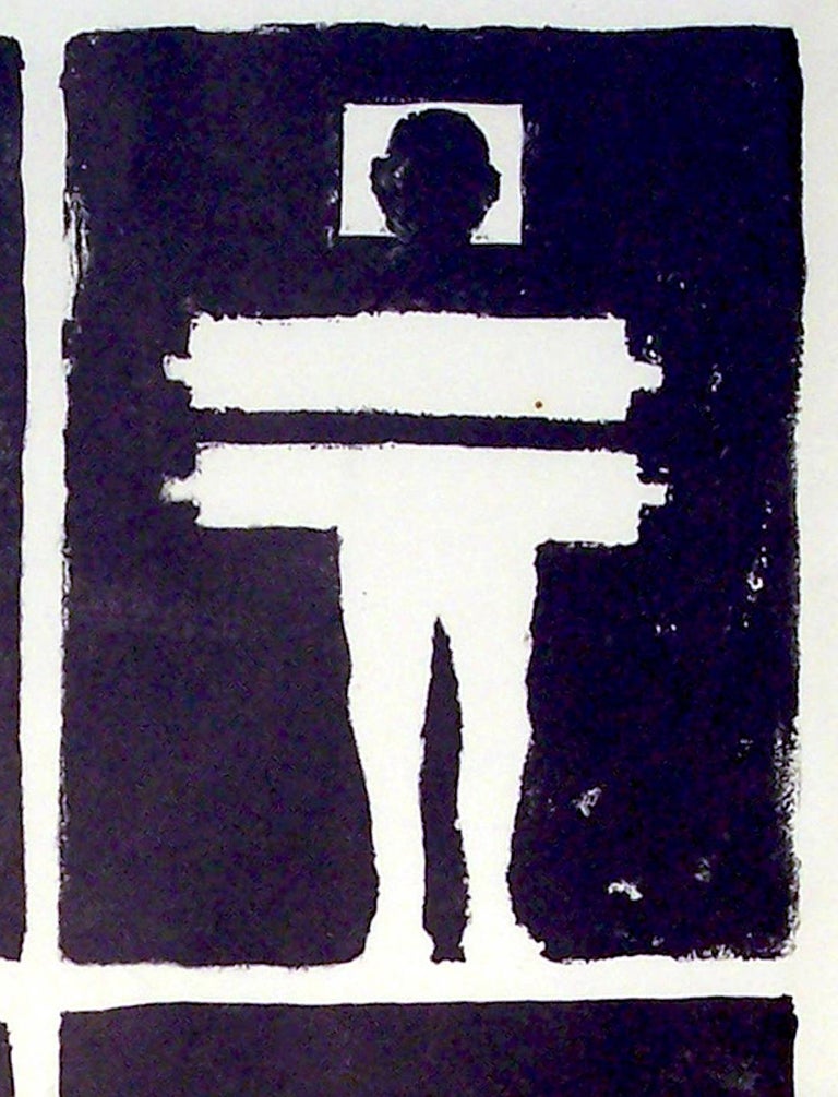 Chaim Koppleman - Etcher Four-Ways: Black and white lithograph For Sale ...