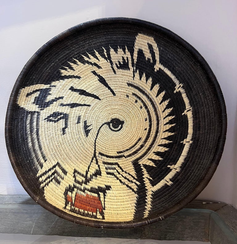Unknown - Puma Plaque, Wounaan, Darien Rainforest, Basket, Black, white ...