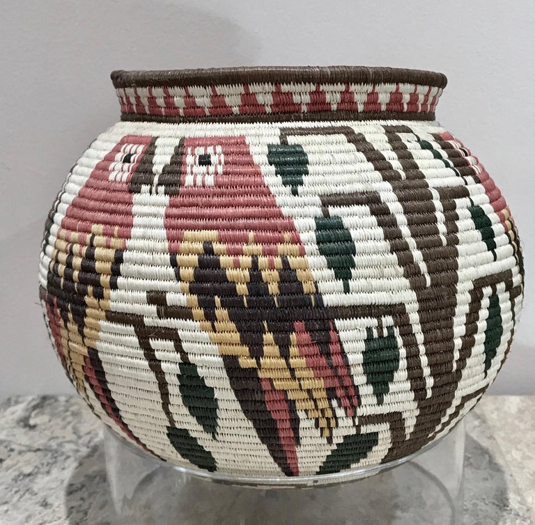 Unknown - Parrot basket, Wounaan Tribe Darien Rainforest Panama, red ...