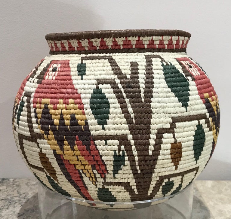 Unknown - Parrot basket, Wounaan Tribe Darien Rainforest Panama, red ...