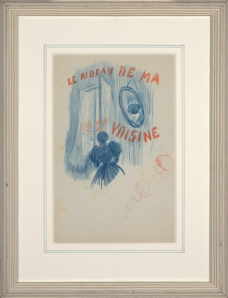 Henri Evenepoel - Le rideau de ma voisine (deux faces) En vente sur 1stDibs
