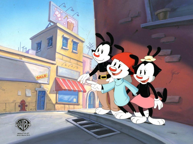 Warner Bros. Studio Artists - Animaniacs Original Production Cel on Original Background: Yakko ...