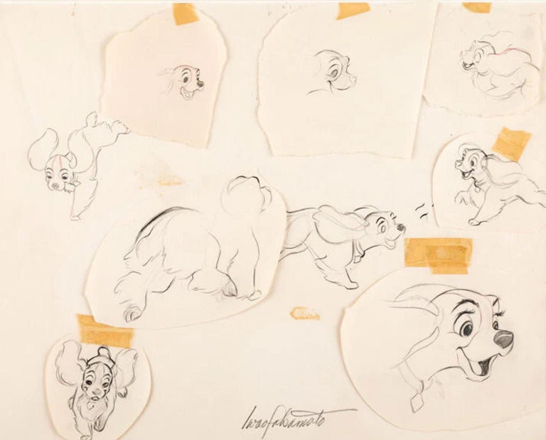 Iwao Takamoto - Lady and the Tramp Model Sheet Drawing Signed by Iwao ...