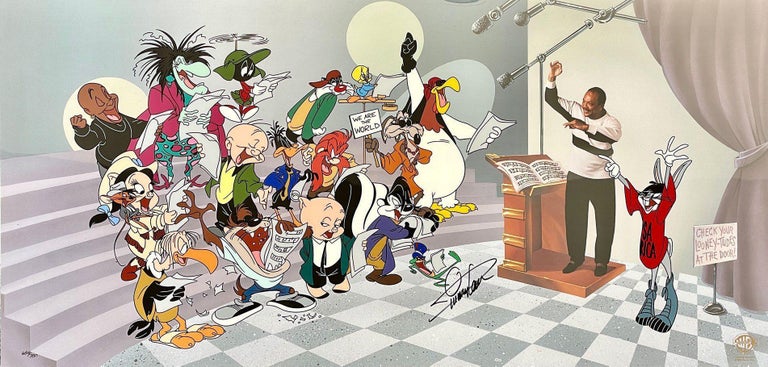 Looney Tunes Studio Artists - We Are The Tunes signed by Quincy Jones For Sale at 1stDibs