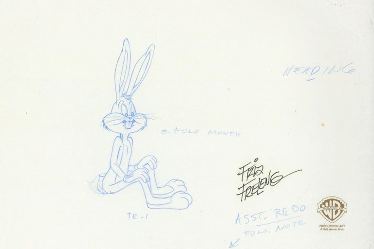 Warner Bros. Studio Artists - Looney Tunes Original Production Cel with Matching Drawing: Bugs ...