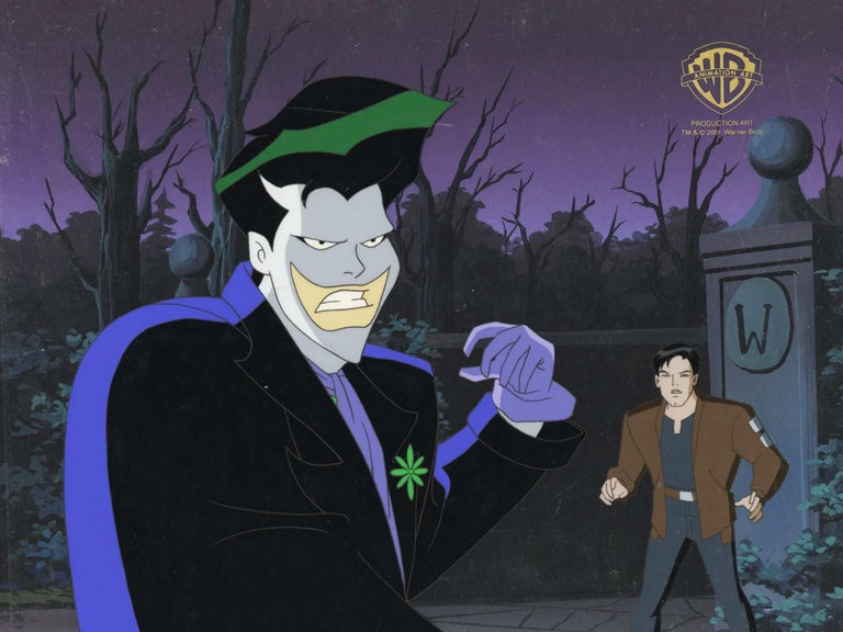 DC Comics Studio Artists - Batman Beyond Original Cel and Background: Terry McGinnis and Jokerz ...