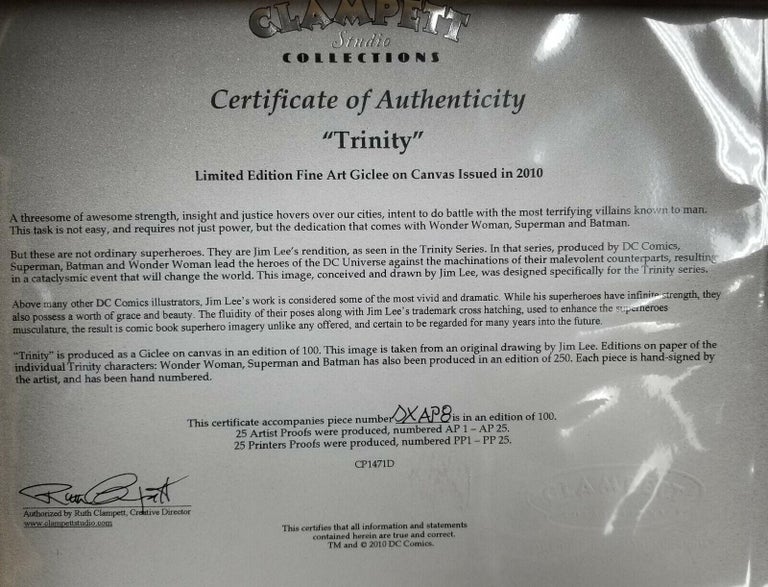 Jim Lee - Trinity signed by Jim Lee - Limited Run #8 out of 25 For Sale ...