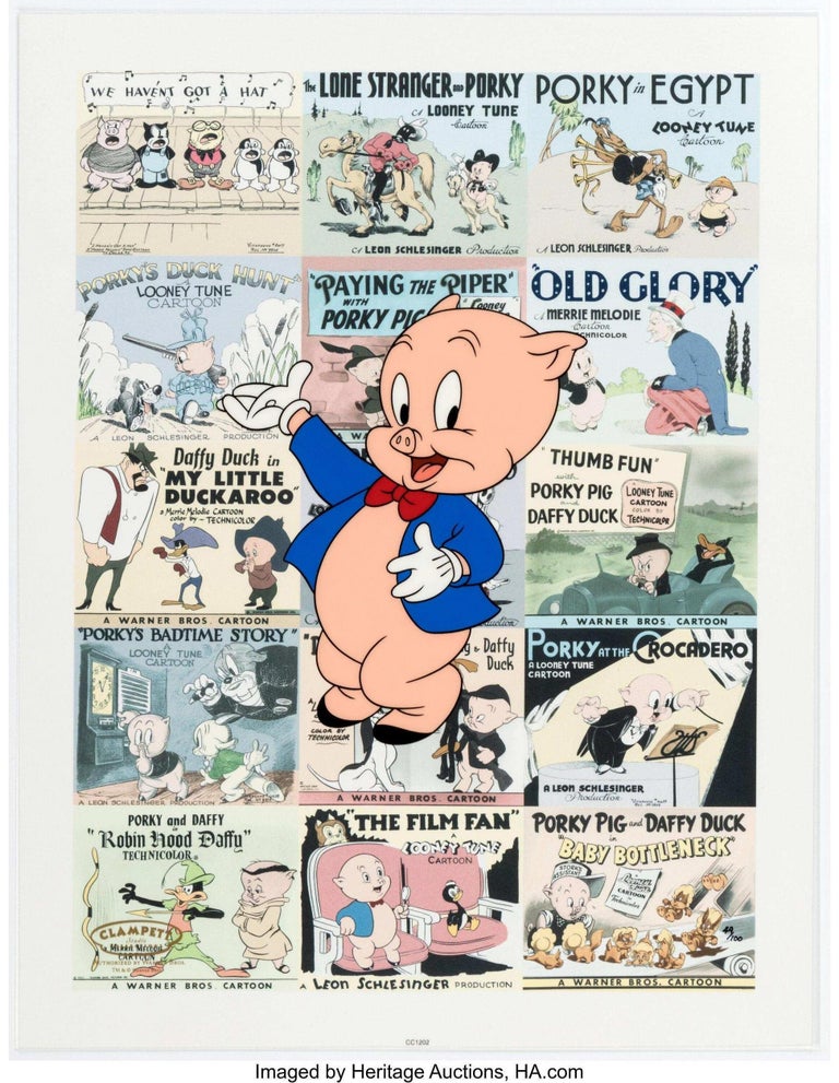 Looney Tunes Studio Artists - Porky Lobby Card Limited Edition Cel For Sale at 1stDibs
