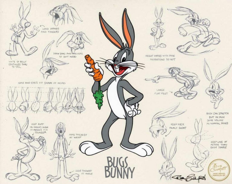 Looney Tunes Studio Artists - Bugs Bunny Model Sheet For Sale at 1stDibs