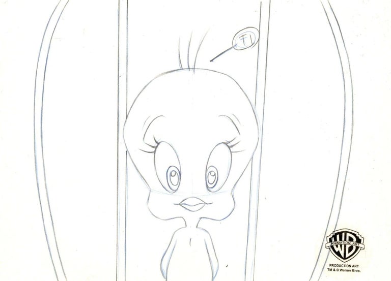 Looney Tunes Studio Artists - Looney Tunes Original Production Cel with Matching Drawing: Tweety ...