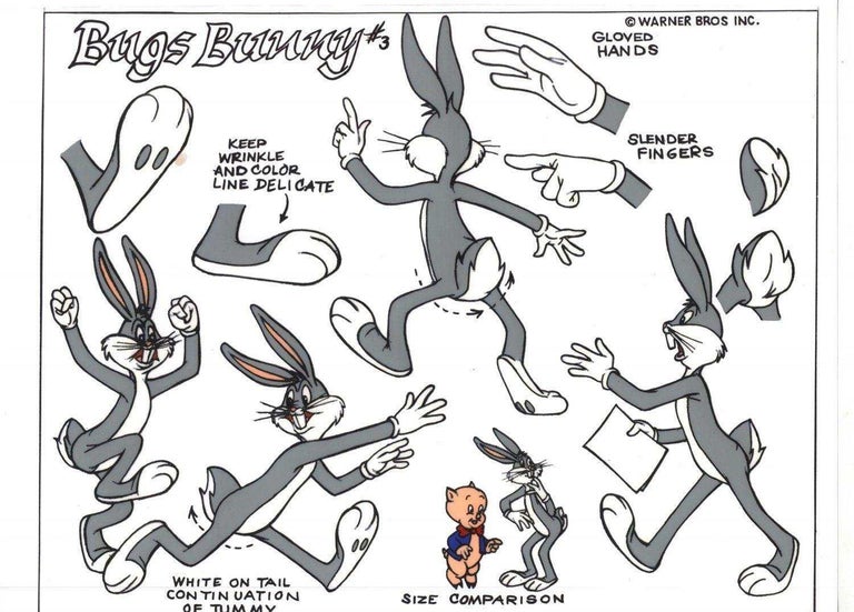 Looney Tunes Studio Artists - Bugs Bunny Hand-Painted Model Sheet For ...