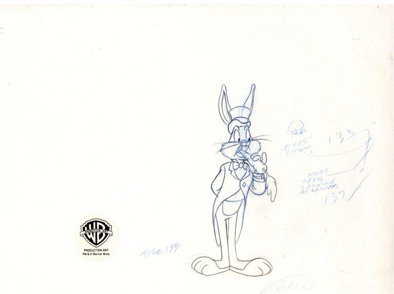 Warner Bros. Studio Artists - Looney Tunes Original Production Drawing: Bugs Bunny For Sale at ...