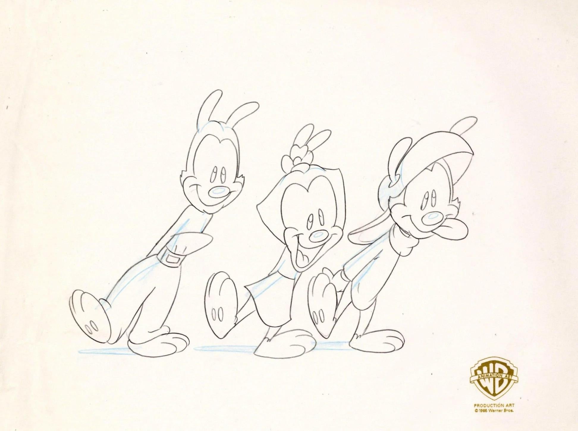 Warner Bros. Studio Artists - Animaniacs Original Production Drawing: Yakko, Wakko, and Dot For ...