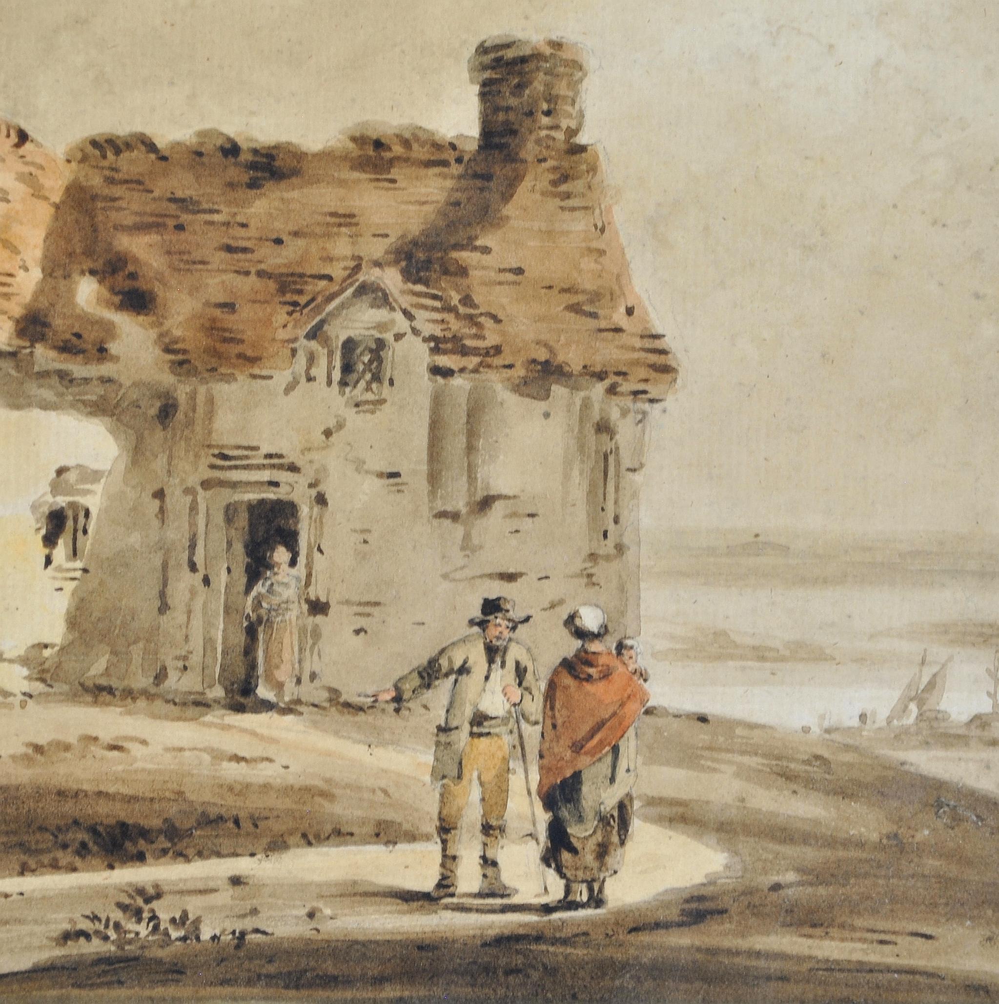 Amelia Long, Lady Farnborough - Figures by a Cottage - Early English ...