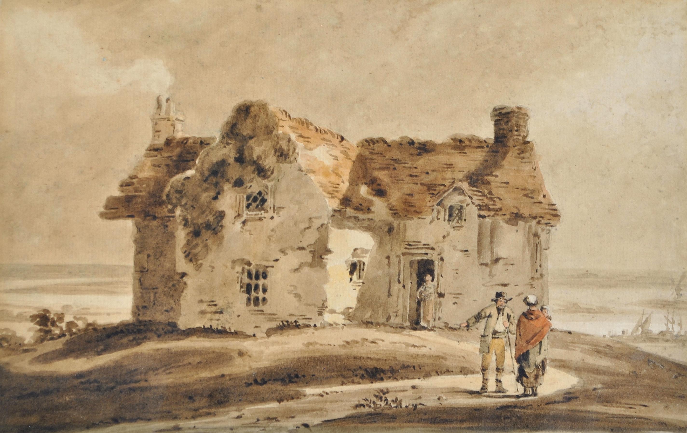 Amelia Long, Lady Farnborough - Figures by a Cottage - Early English ...