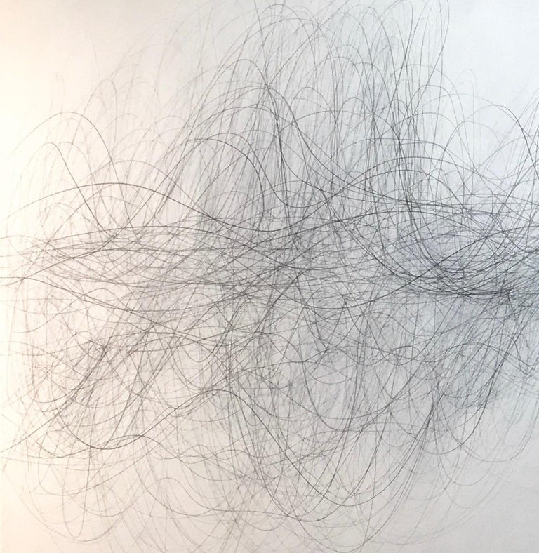 Margaret Neill - Nomad, Large Horizontal Abstract Graphite Drawing of ...