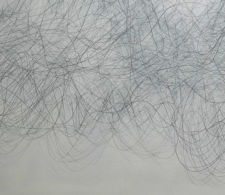 Margaret Neill - Nomad, Large Horizontal Abstract Graphite Drawing of ...