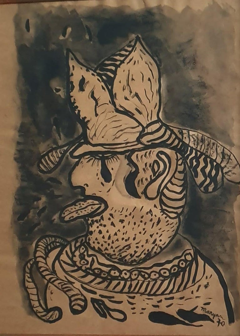 Pinchas Maryan - MARYAN - ORIGINAL DRAWING - PORTRAIT For Sale at 1stDibs