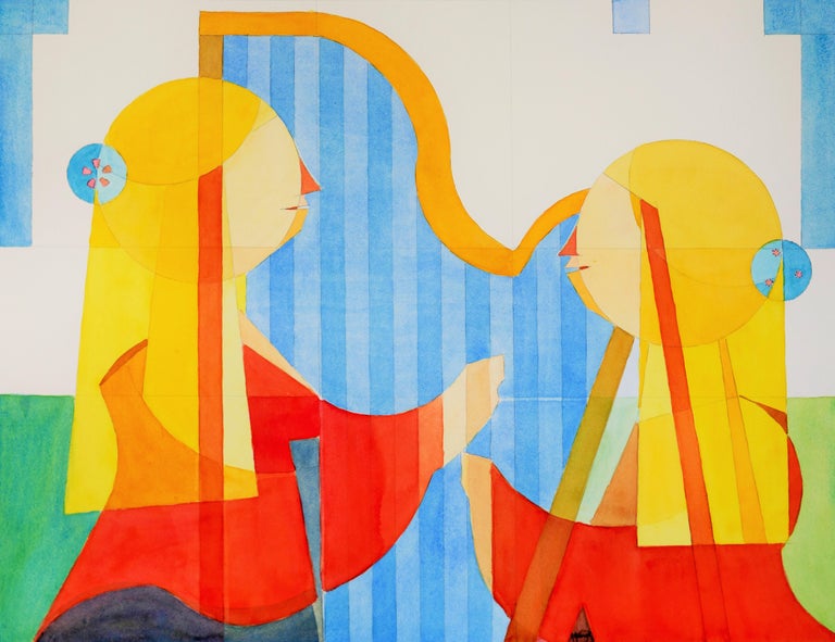 Annemarie Ambrosoli - Harp Twins by Annemarie Ambrosoli, Geometric ...