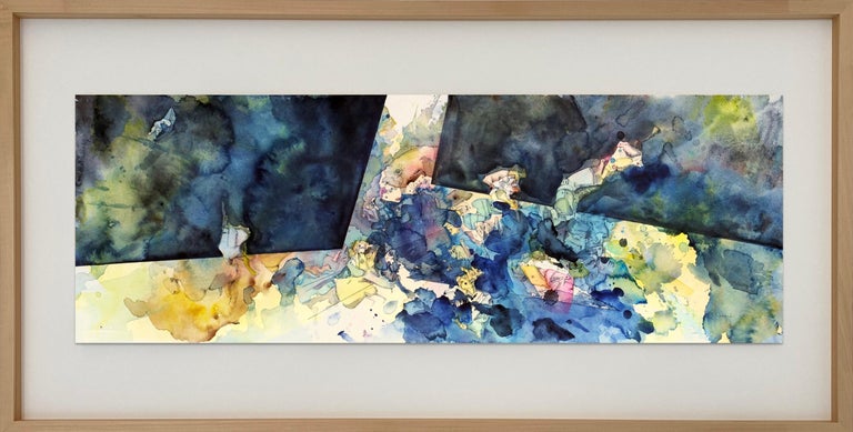 Peer Kriesel - Multicolor drawing by Peer Kriesel 50 x 100 cm framed ...
