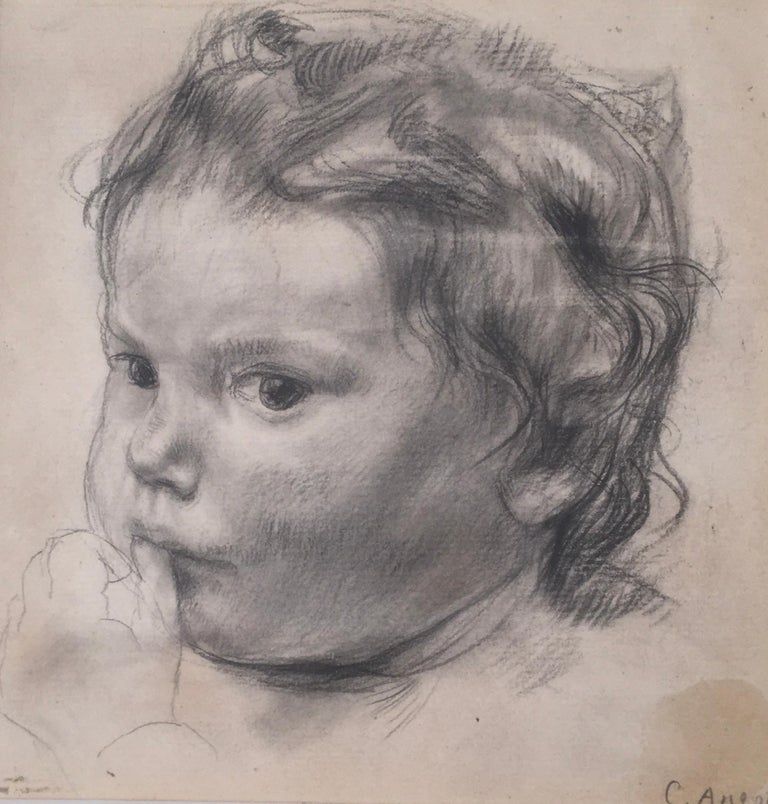 Carl Albert Angst - Portrait of a child For Sale at 1stDibs