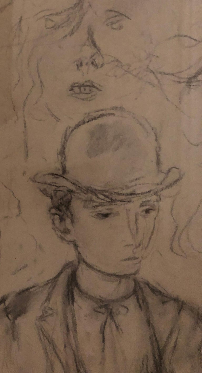 Henri Fehr - Study of a man with a hat For Sale at 1stDibs