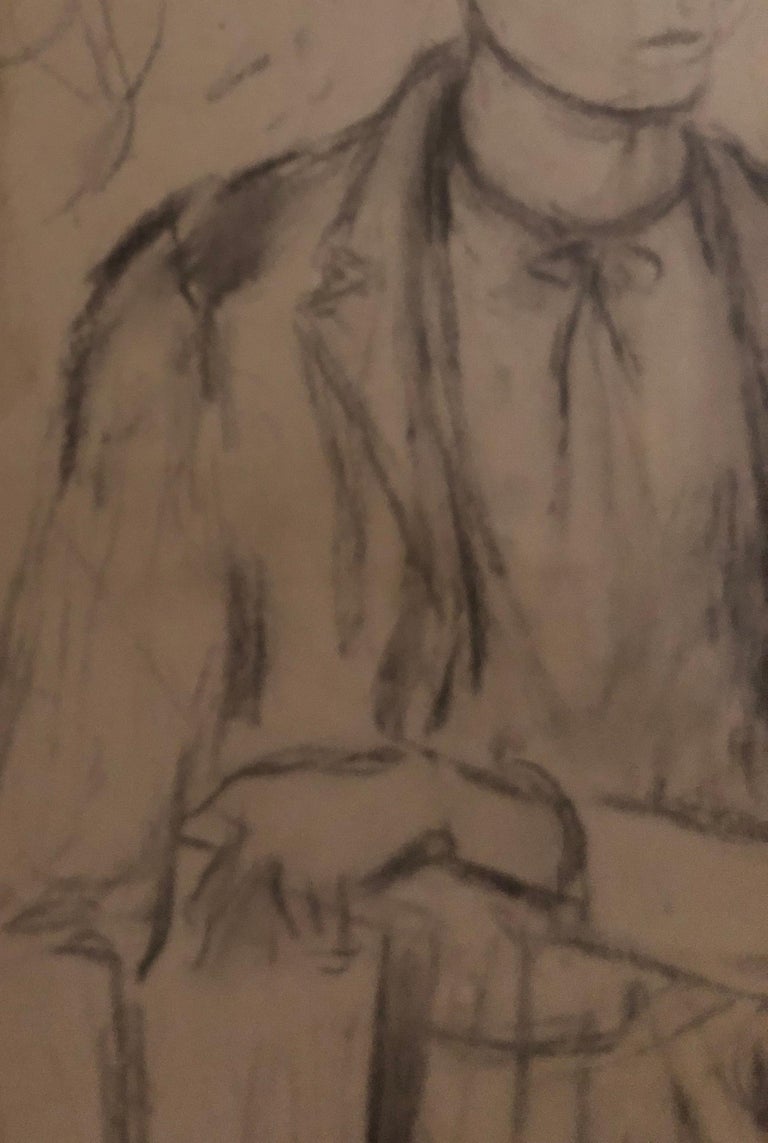 Henri Fehr - Study of a man with a hat For Sale at 1stDibs