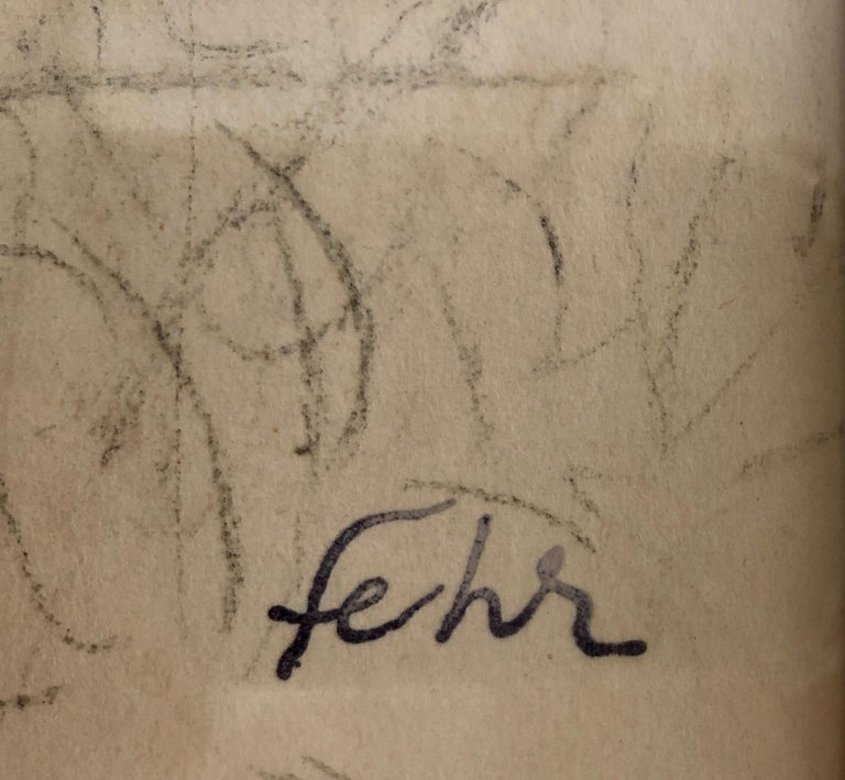 Henri Fehr - Study of a man with a hat For Sale at 1stDibs