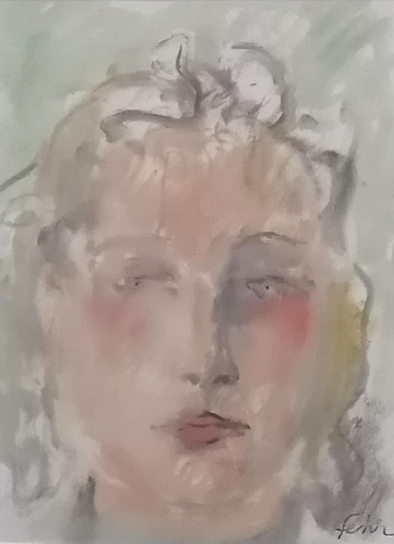 Henri Fehr - Portrait of a woman For Sale at 1stDibs