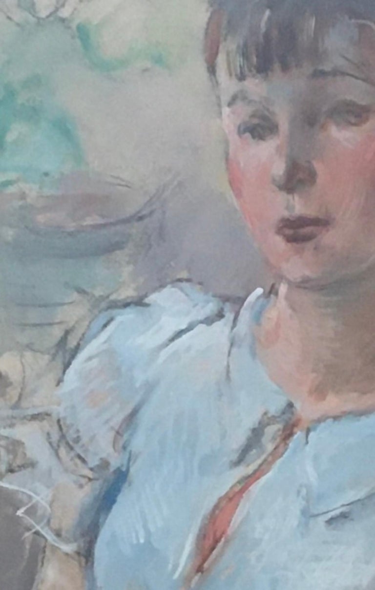 Henri Fehr - Portrait of young girl For Sale at 1stDibs